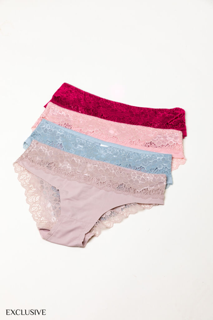 Pack Lucy de 4 Slips Confort Invisible en Lycra avec Dentelle - Noir à ...