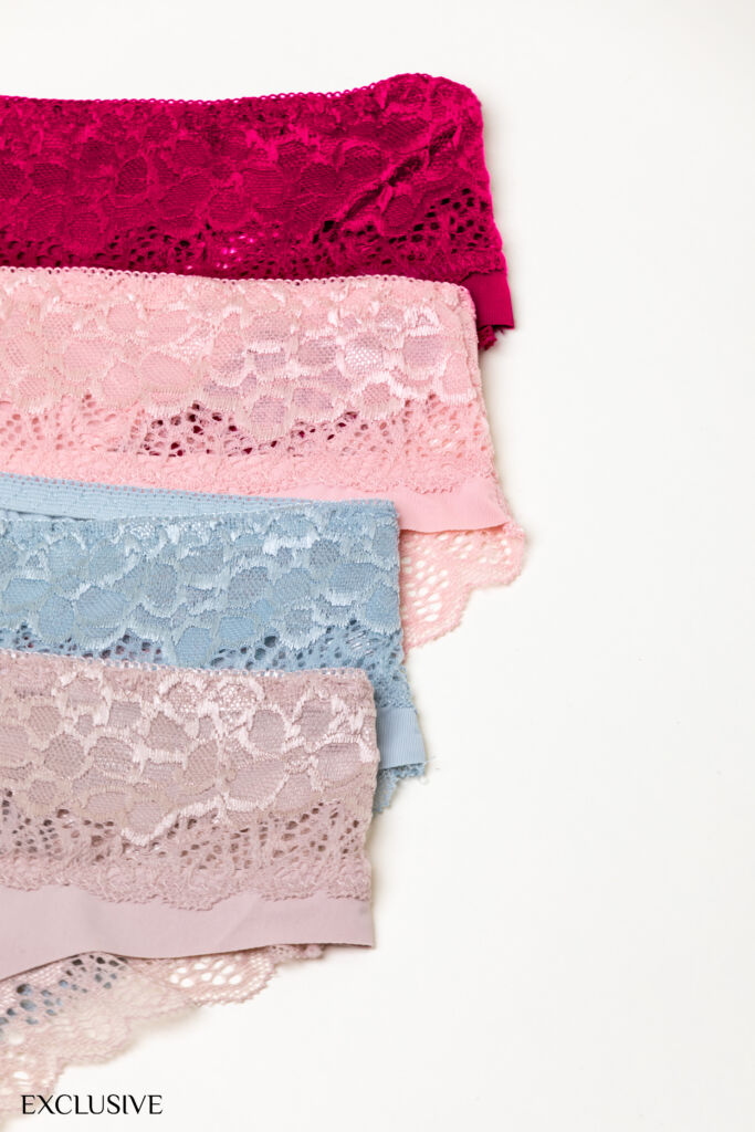 Pack Lucy de 4 Slips Confort Invisible en Lycra avec Dentelle - Noir à ...